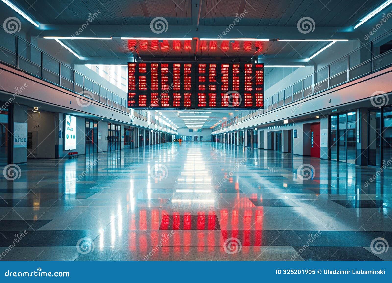 Empty Station or Airport with a Large Timetable Board. Stock Image ...