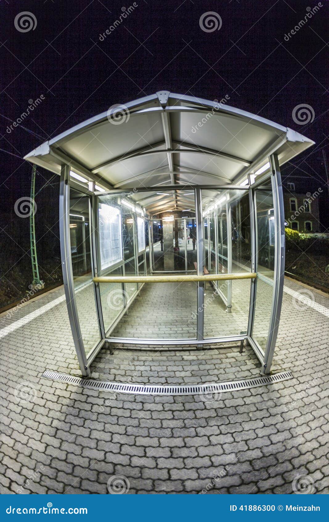 Empty Station Platform at Night Stock Photo - Image of transportation ...
