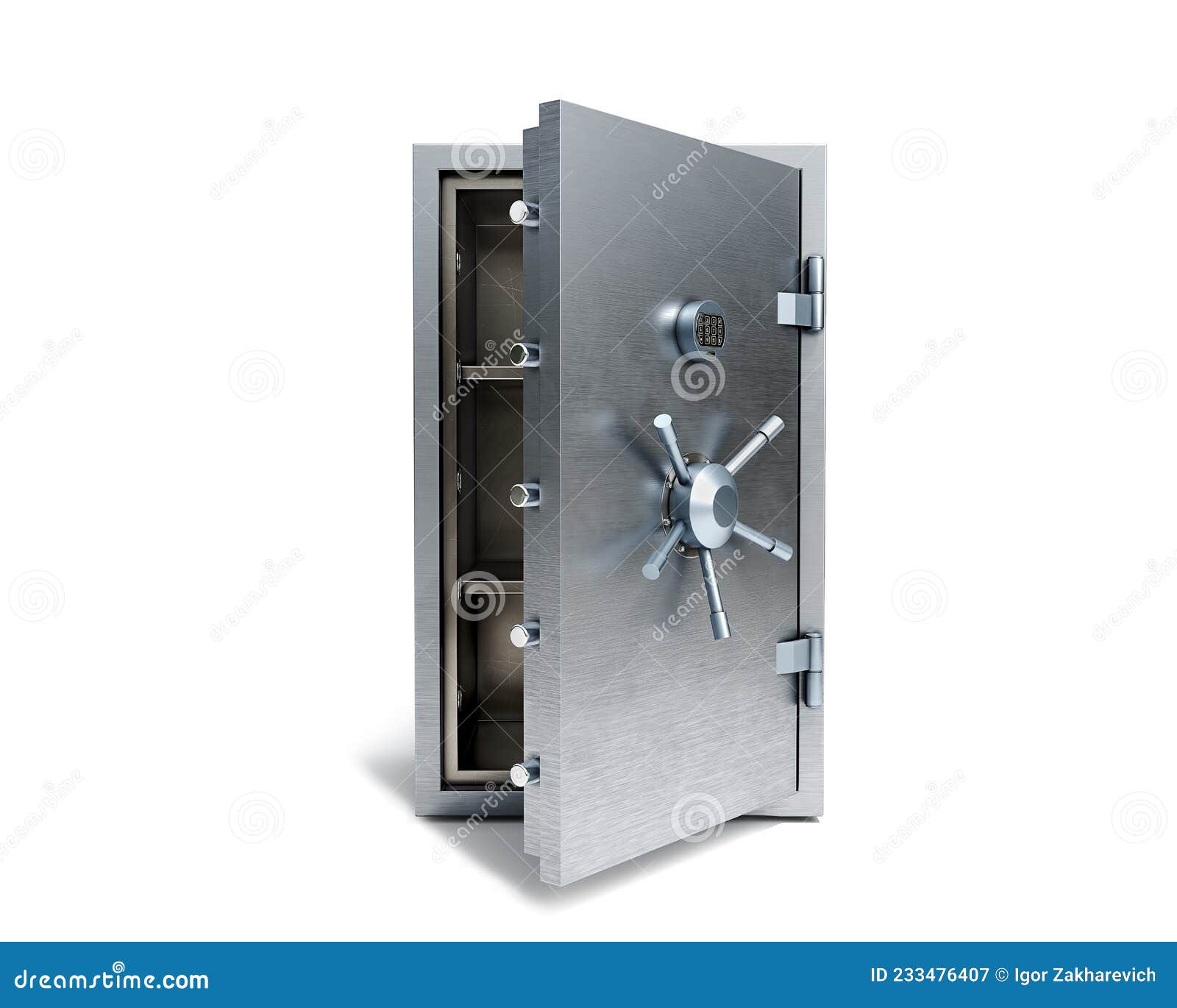 Empty Steel Safe with an Opened Door, Isolated on White Background ...