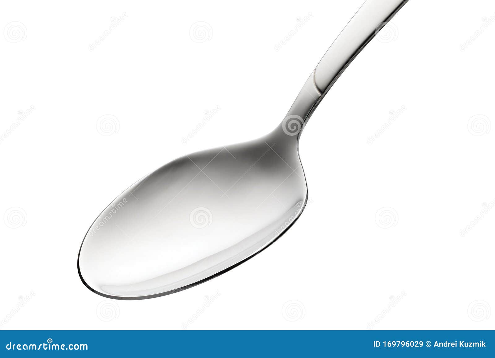 Empty Steel Table Spoon Isolated on White Background Stock Image ...