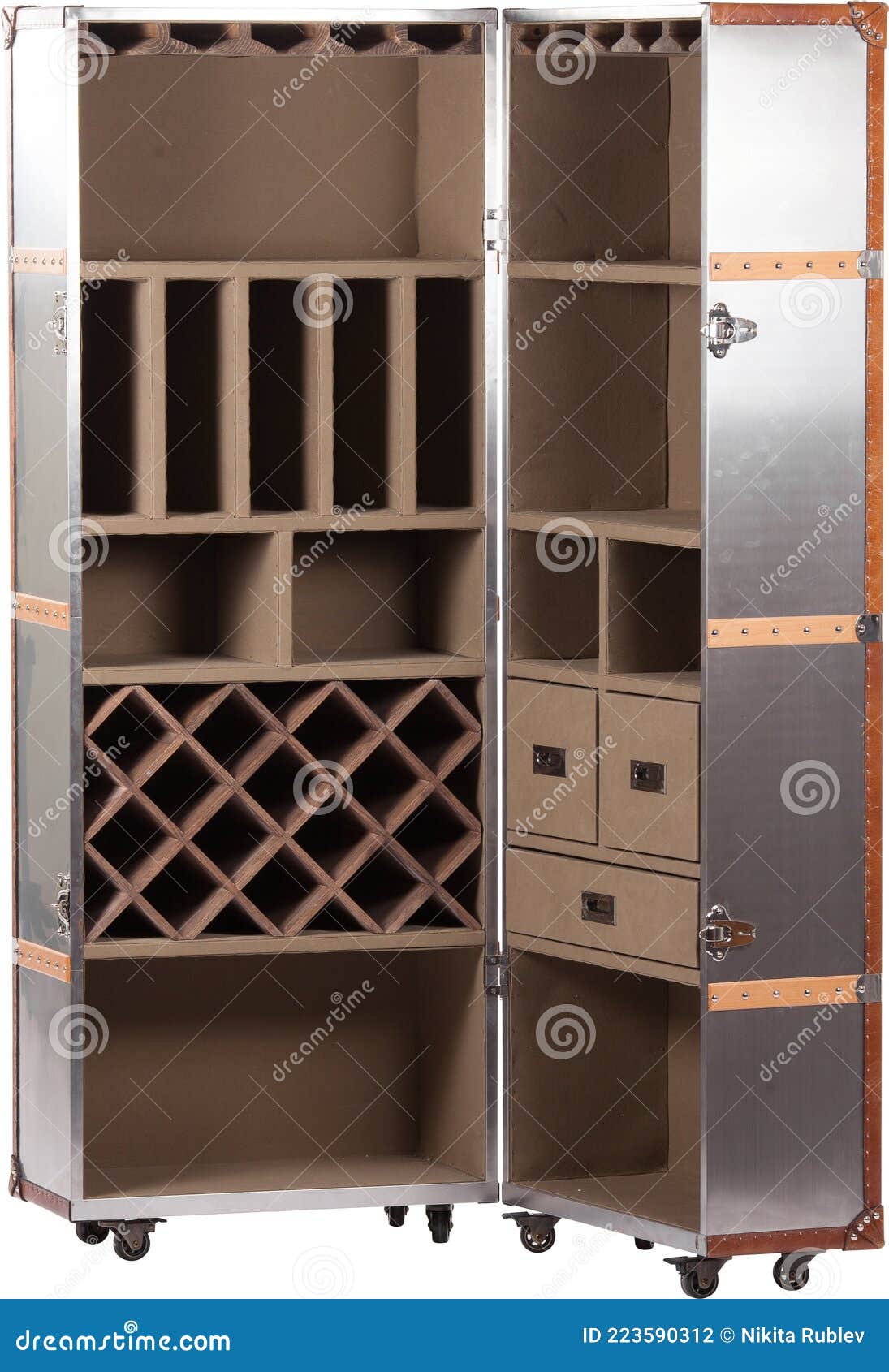 Empty Steel Vintage Wine Home Rack Isolated in White Background Stock ...