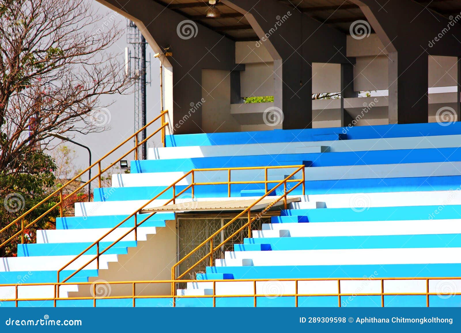 Empty Step Seat Stadium Cement Structure Building Stock Photo - Image ...