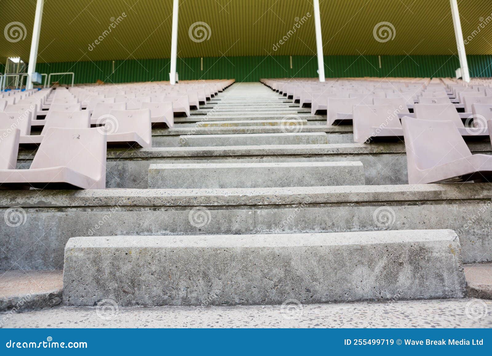 Empty Steps Amidst Seats at Stadium Stock Illustration - Illustration ...
