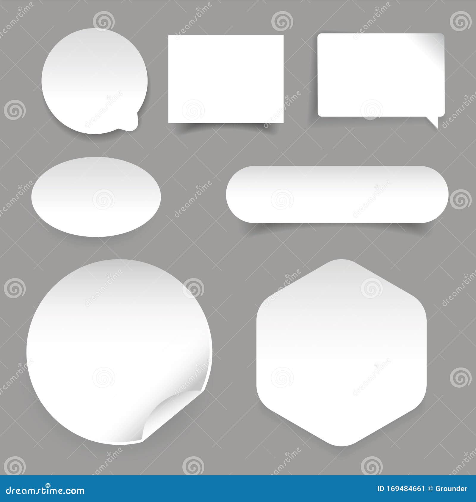 Empty Sticker Set Different Shapes Stock Vector - Illustration of shape ...