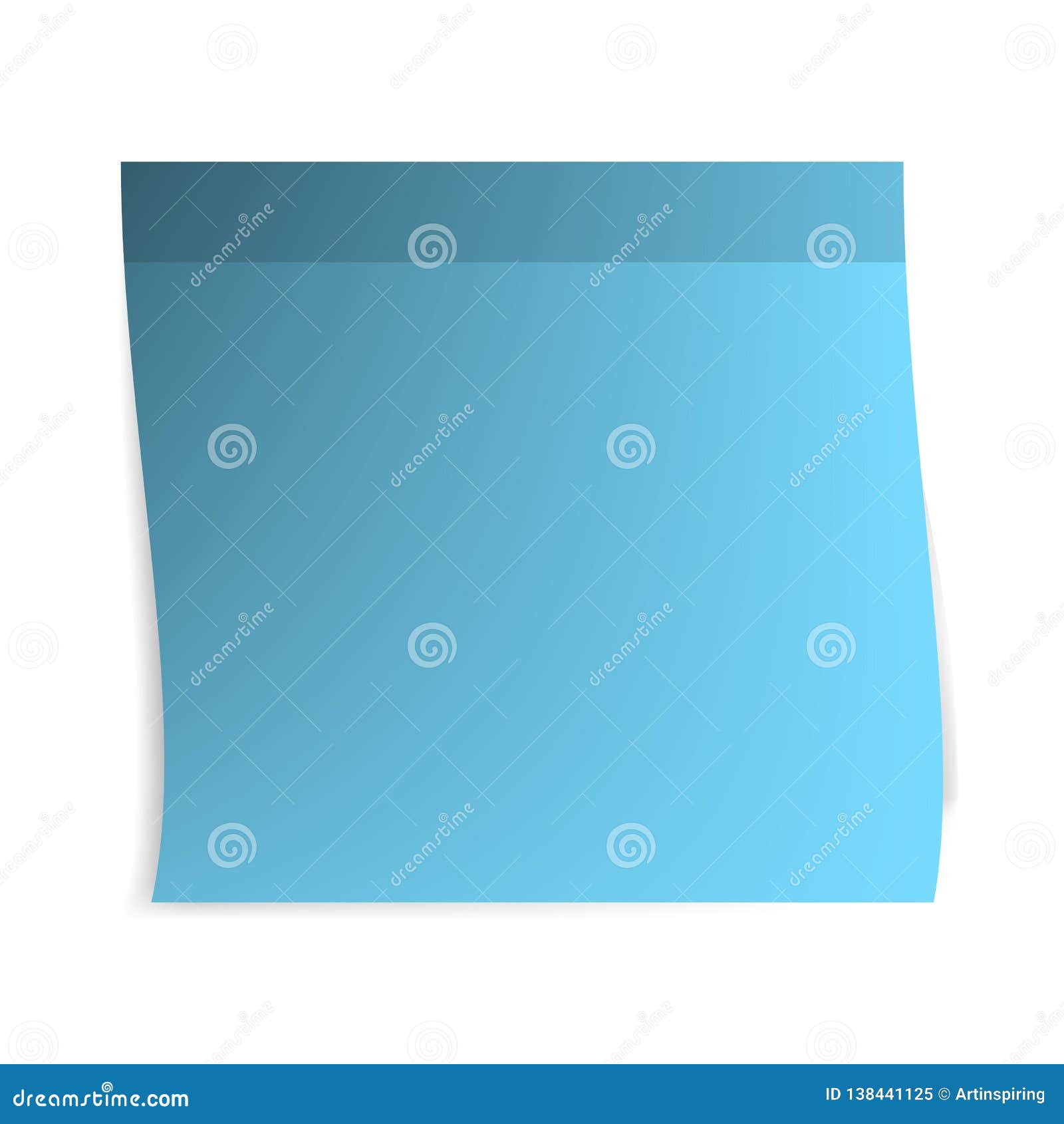 Empty Sticky Note. Blank Paper Sheet of Blue Color Stock Vector ...