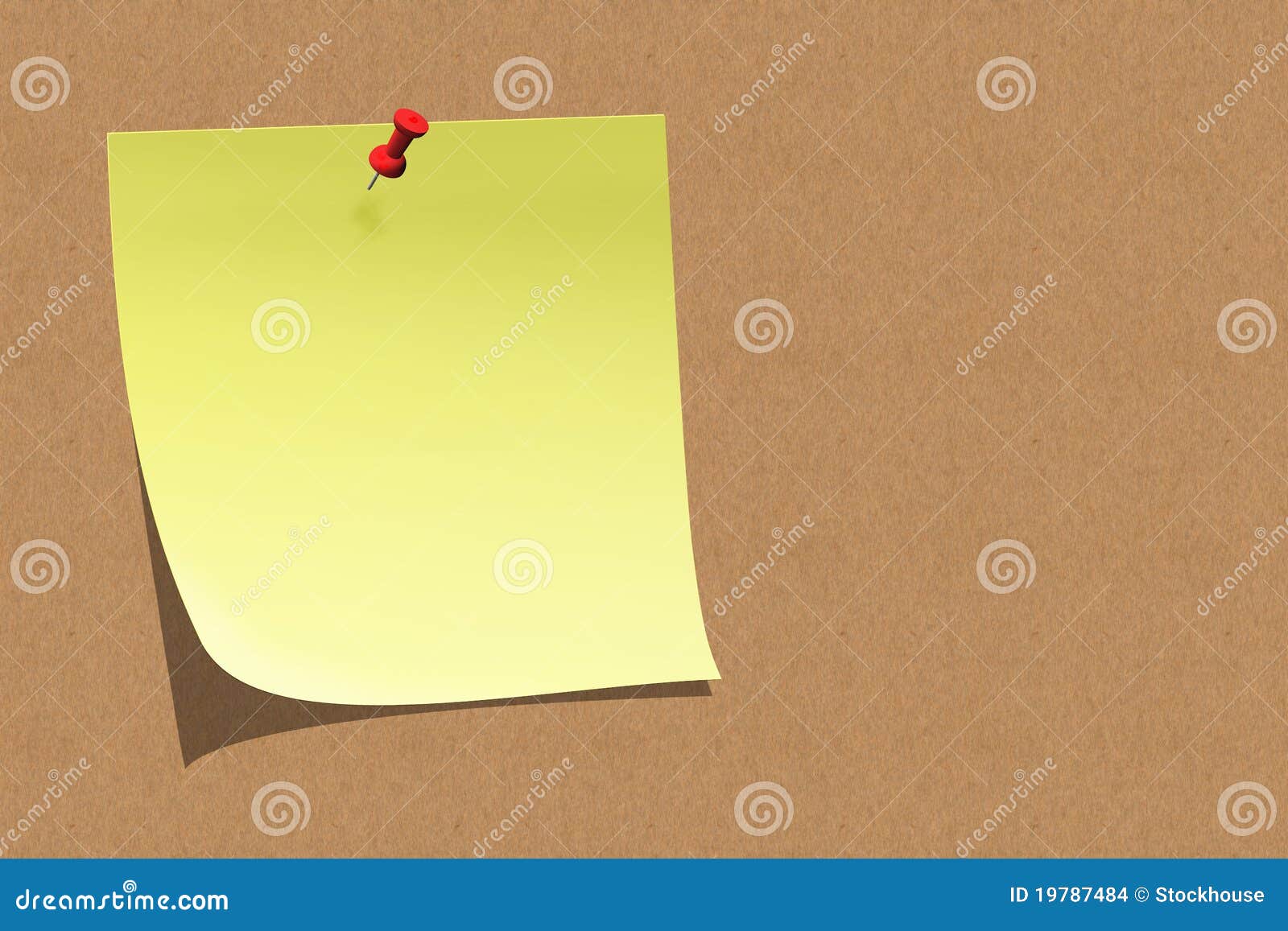 Empty sticky note on board stock photo. Image of brown - 19787484