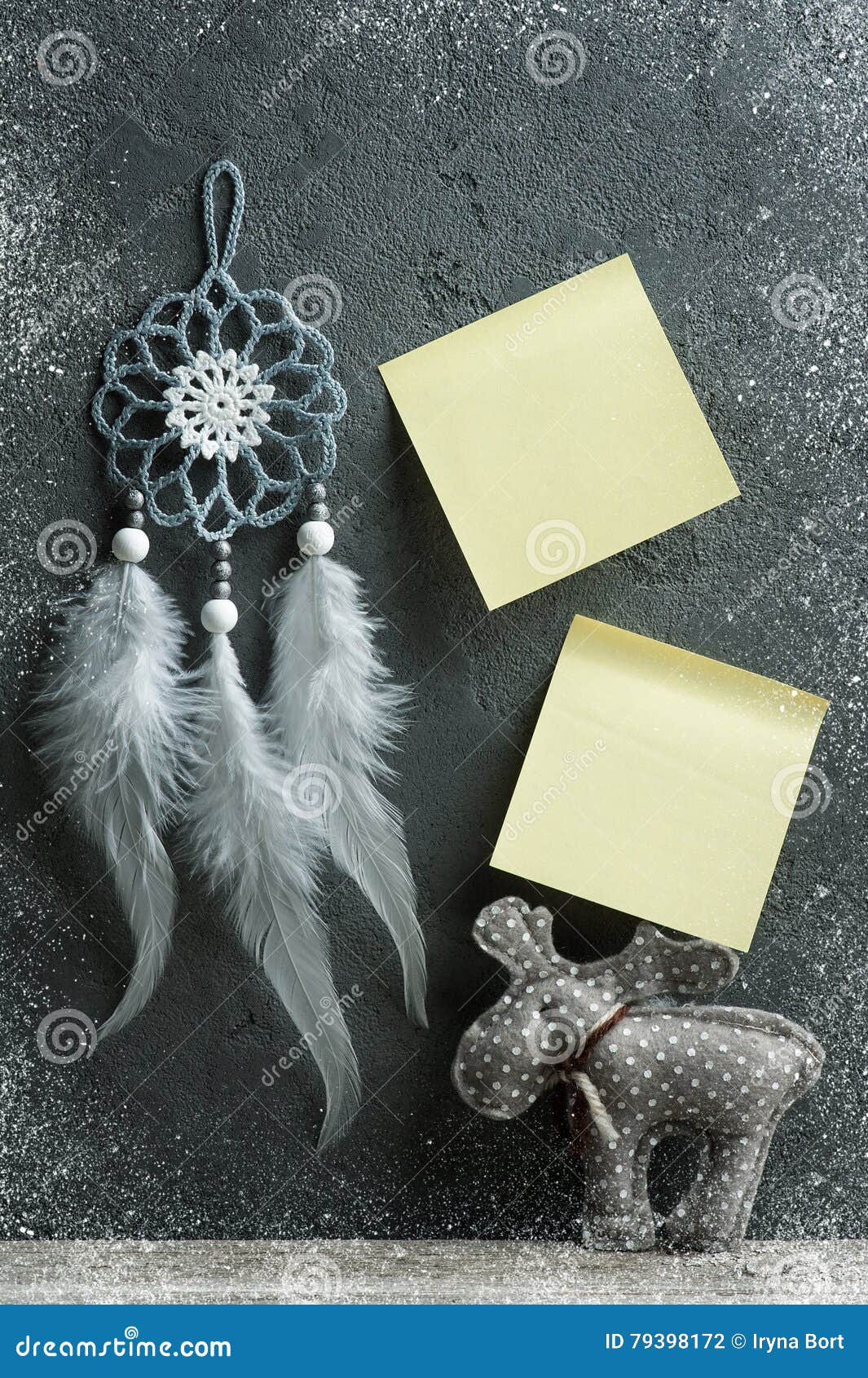 Empty Sticky Note and Christmas Decorations Stock Photo - Image of ...