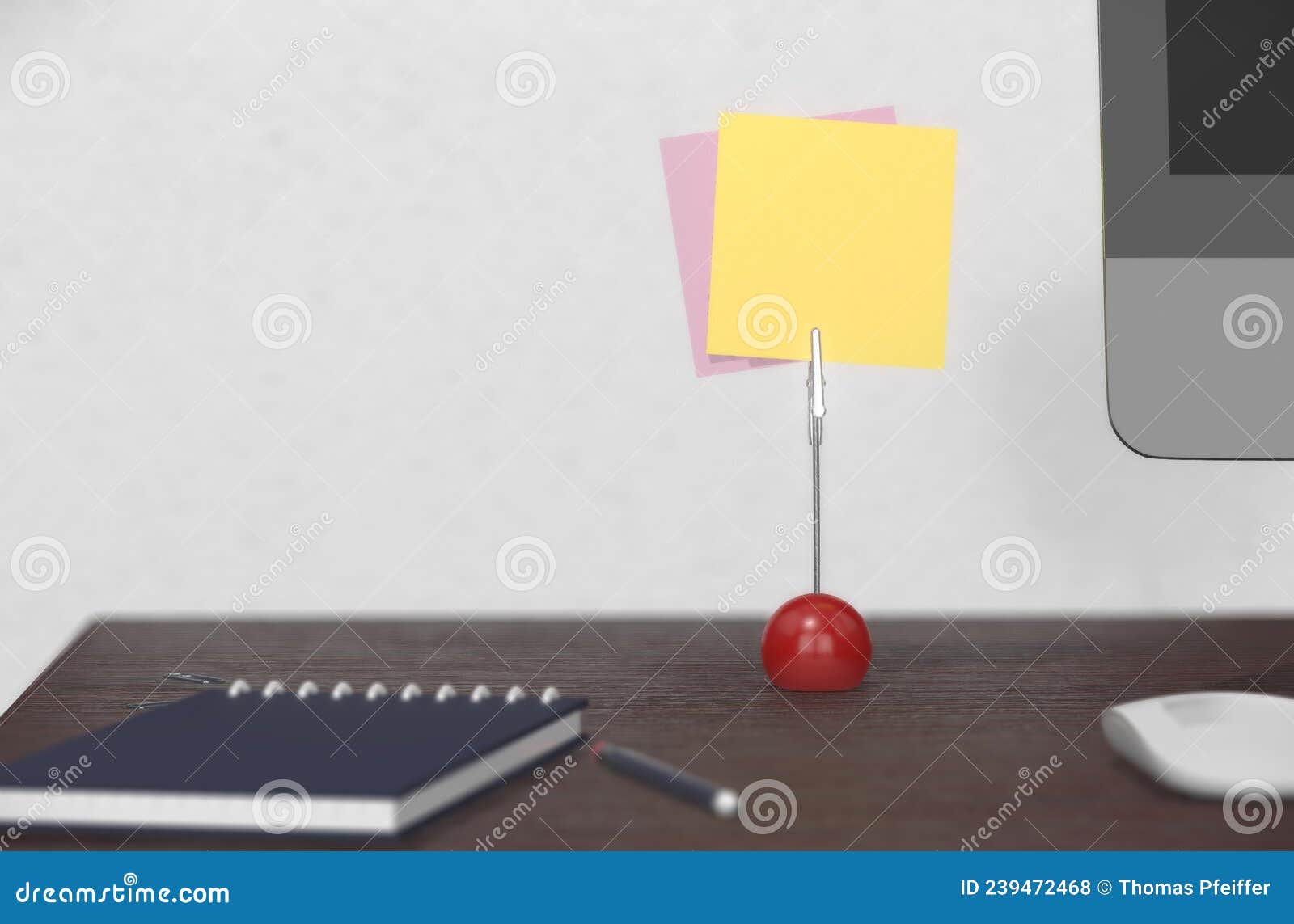 Empty Sticky Note Paper Reminder on Office Table Template Stock ...