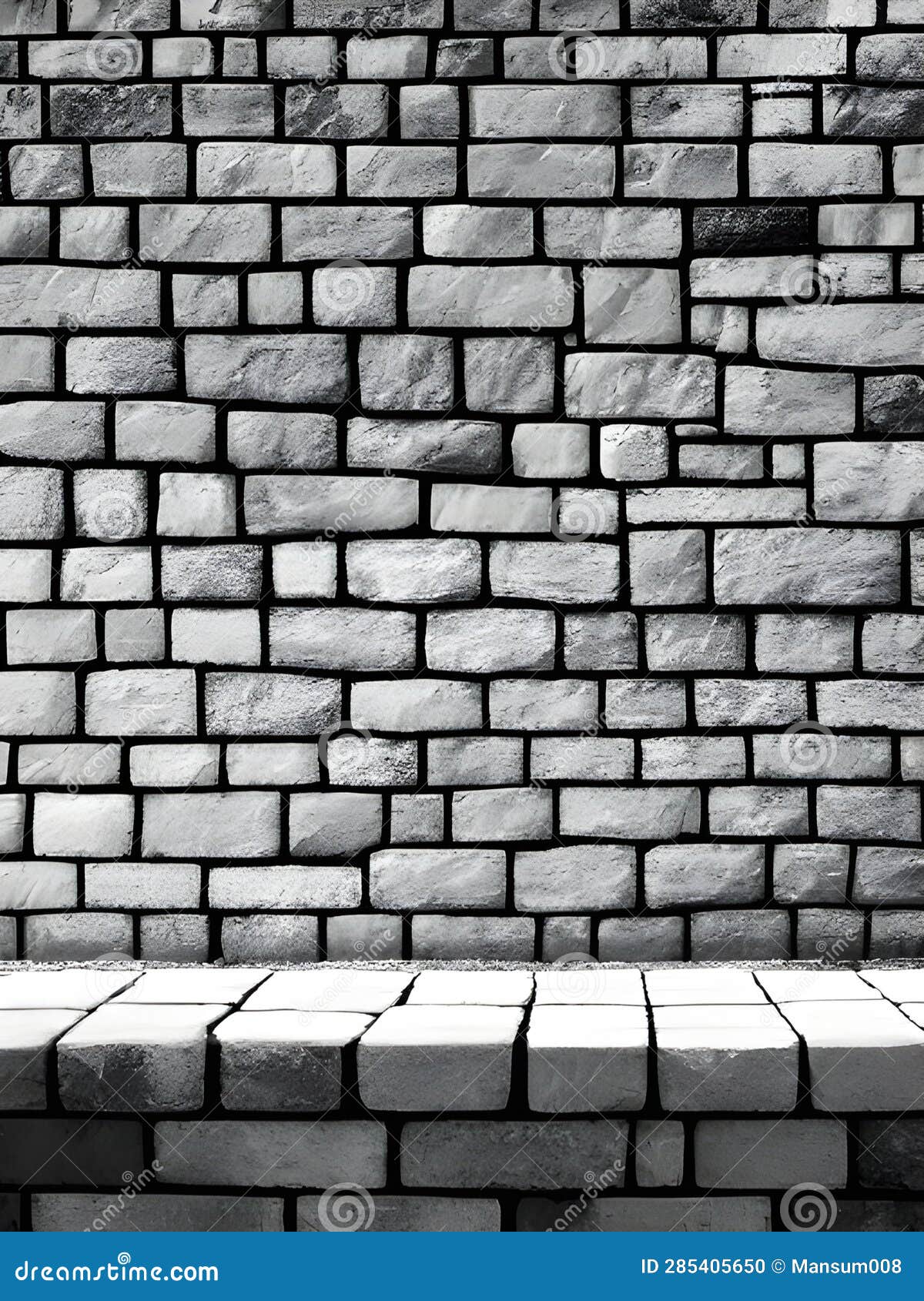 Empty Stone Brick Wall Background, Ai Generated Stock Illustration ...