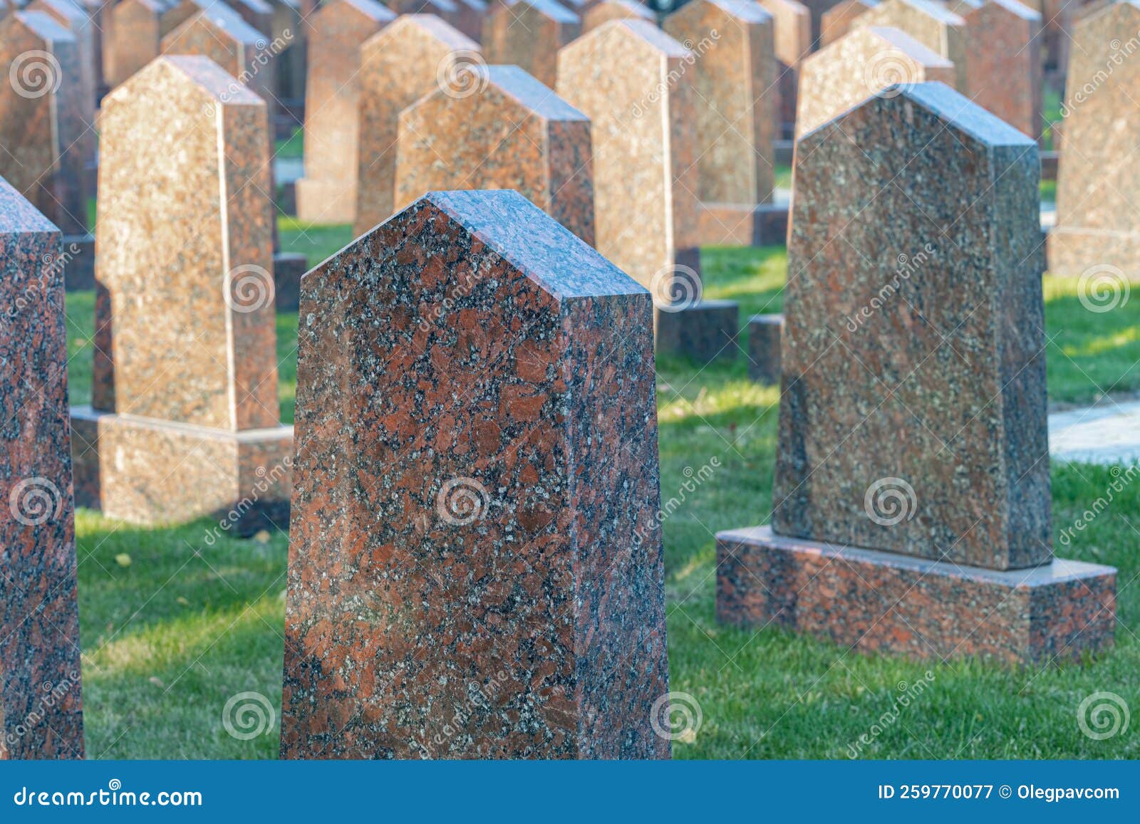 Empty Stone Tombstone in a Military Cemetery. Stock Image - Image of ...