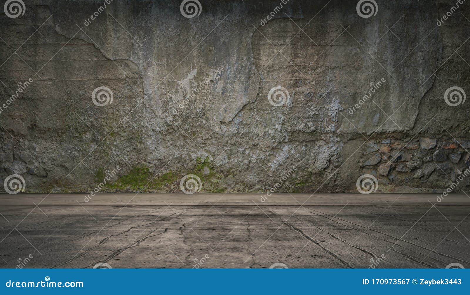 Empty Stone Wall Background and Floor Stock Image - Image of brick ...