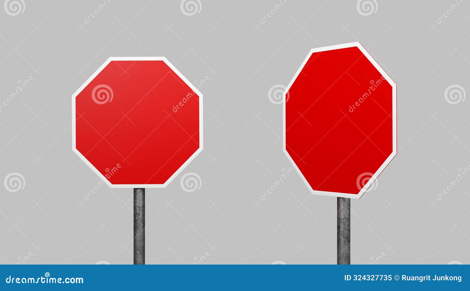 Empty of Stop Traffic Signs, Clipping Path, 3D Render Stock ...