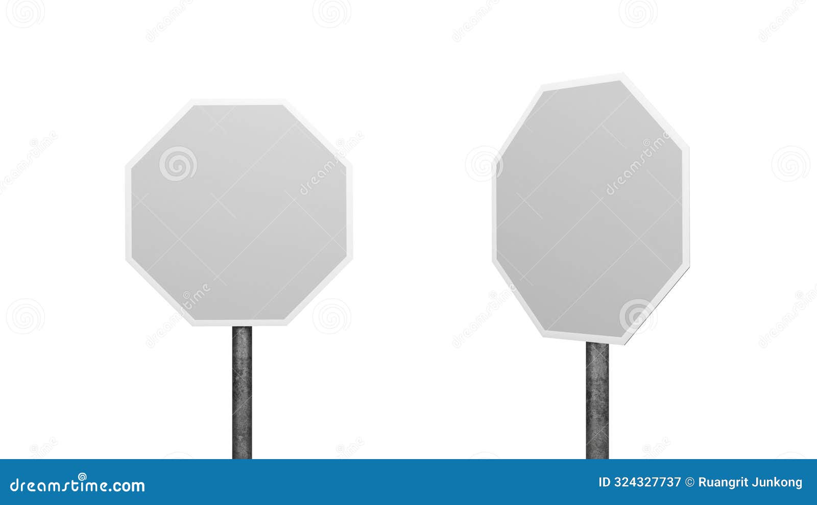 Empty of Stop Traffic Signs, Clipping Path, 3D Render Stock ...
