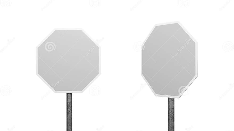 Empty of Stop Traffic Signs, Clipping Path, 3D Render Stock ...
