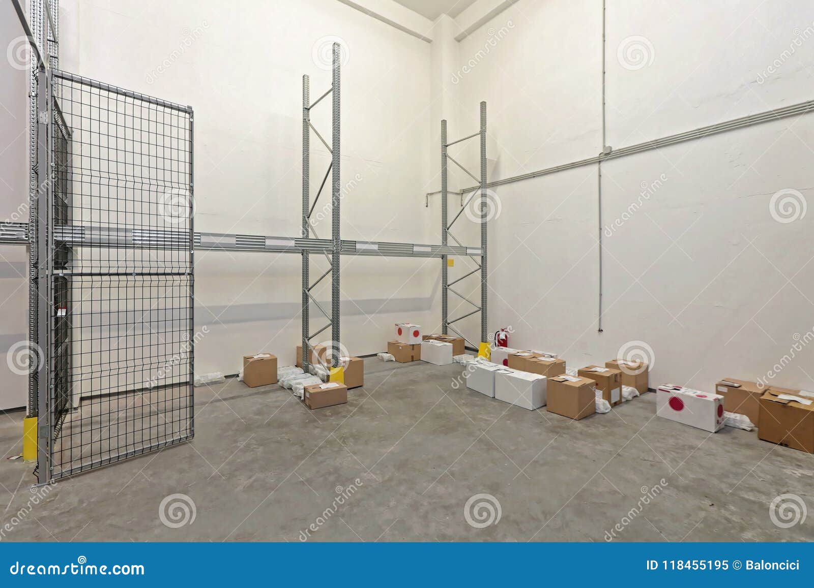Empty Storage stock image. Image of floor, rack, boxes - 118455195