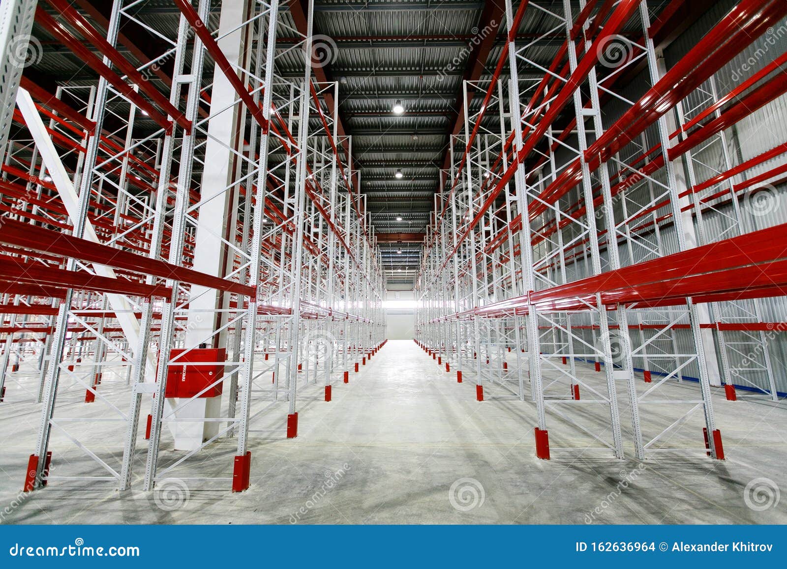 Empty Shelving in a Warehouse. Stock Photo - Image of automated ...