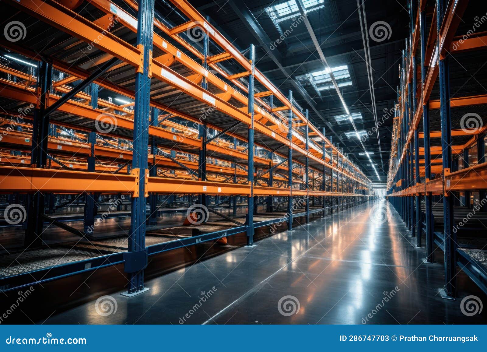 Empty Storage Racks in Mega Store. Stock Image - Image of logistic ...