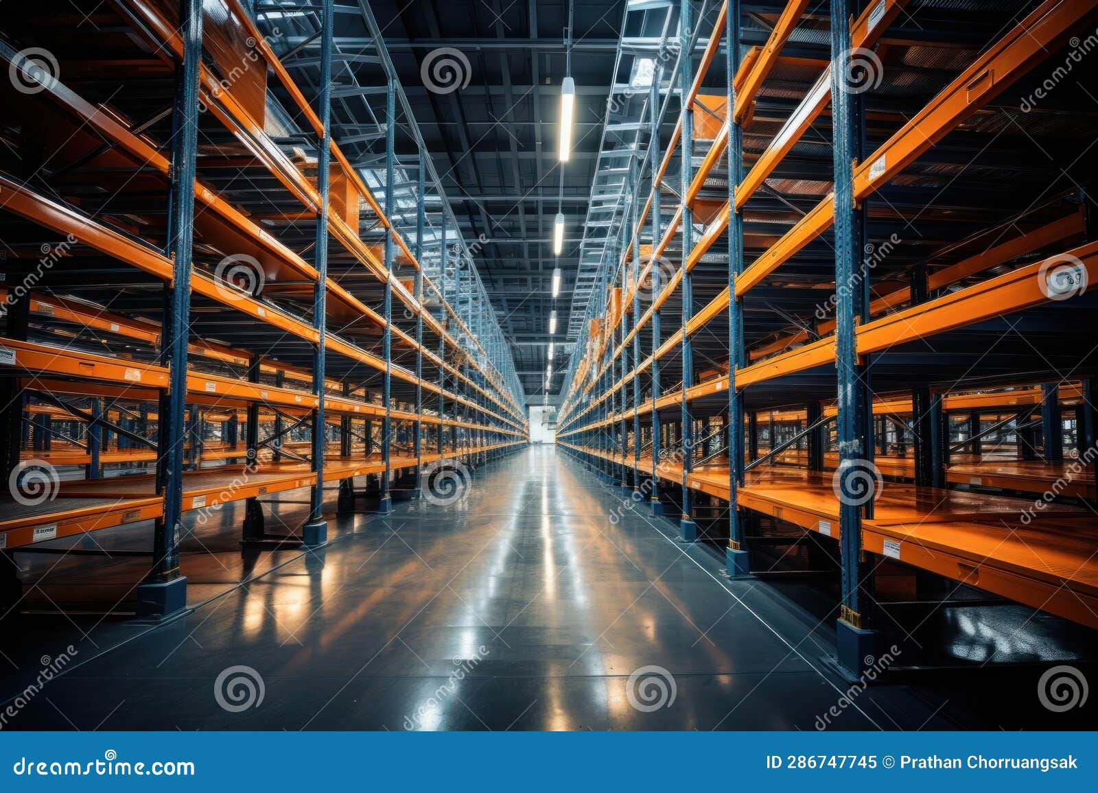 Empty Storage Racks in Mega Store. Stock Illustration - Illustration of ...