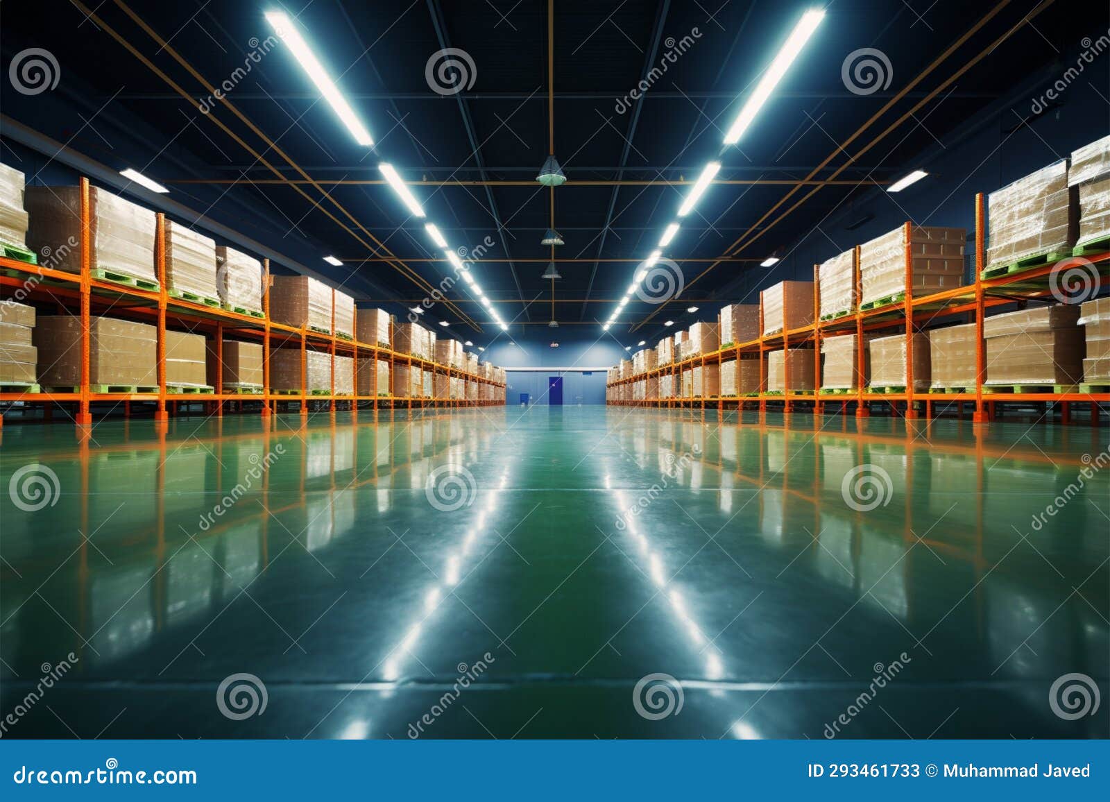 An Empty Storage Warehouse in a Logistics Center for Distribution Stock ...