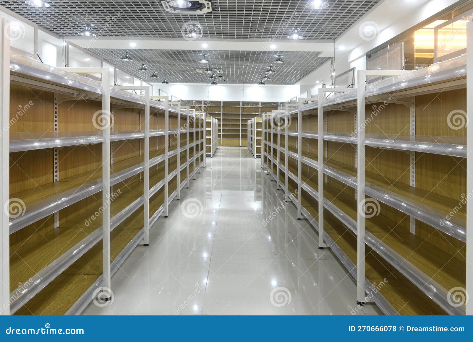 Empty Store Interior in Modern Commercial Building Stock Photo - Image ...