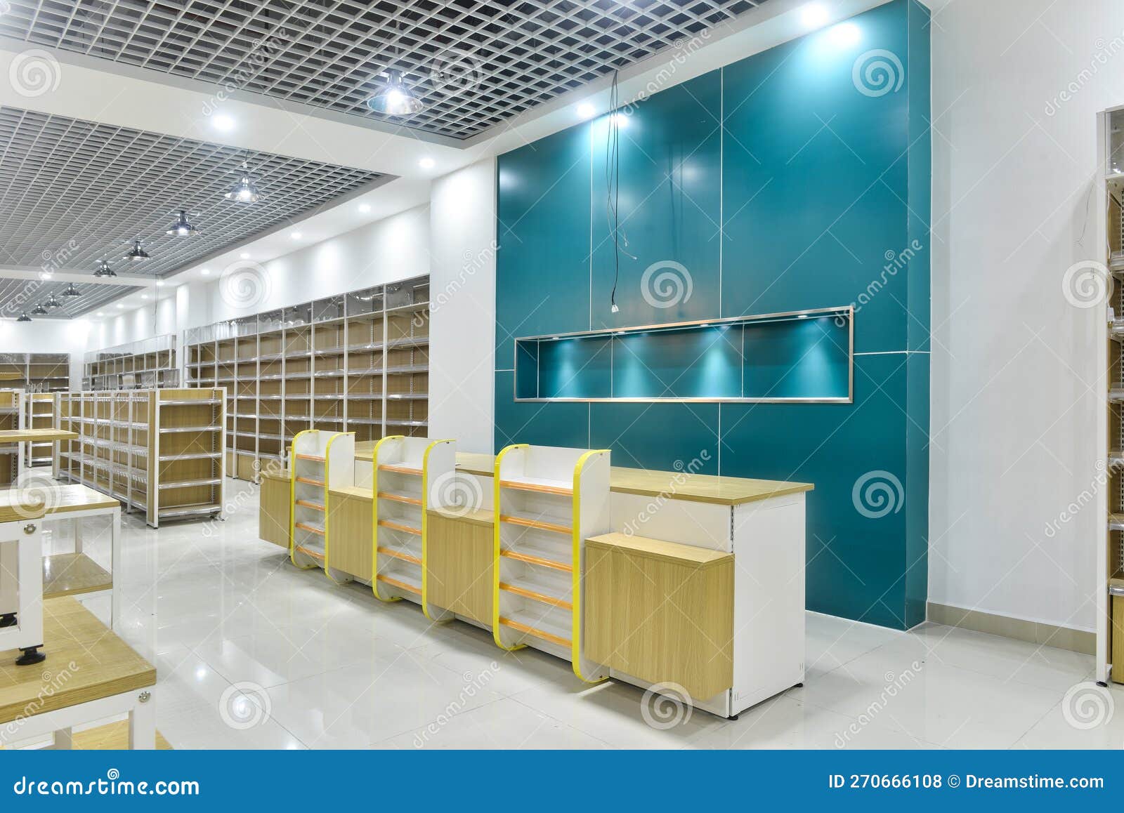 Empty Store Interior in Modern Commercial Building Stock Photo - Image ...