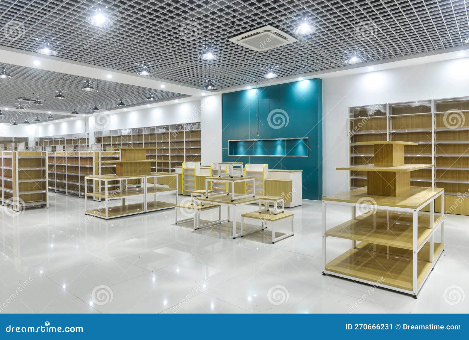 Empty Store Interior in Modern Commercial Building Stock Image - Image ...