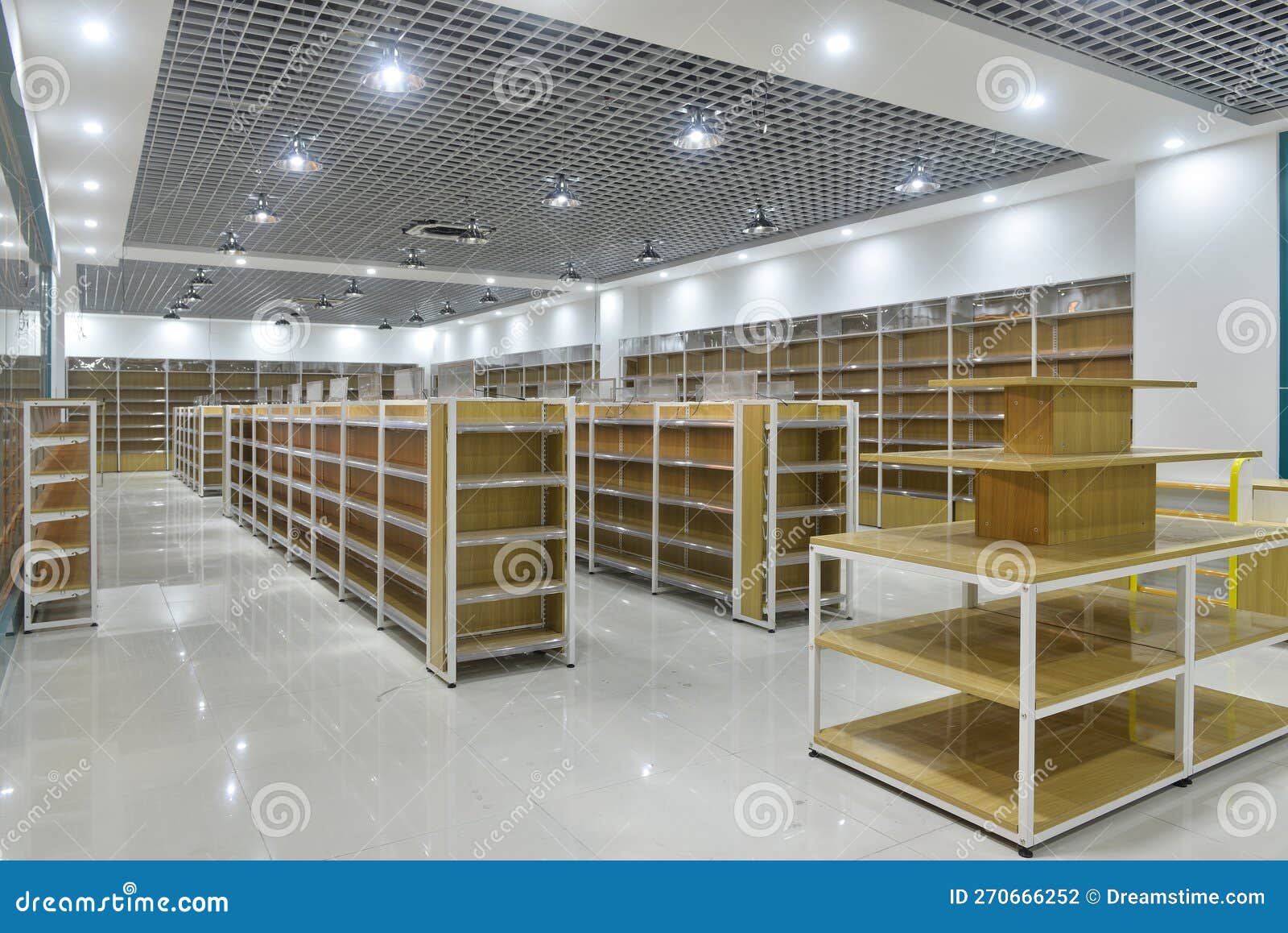 Empty Store Interior in Modern Commercial Building Stock Photo - Image ...