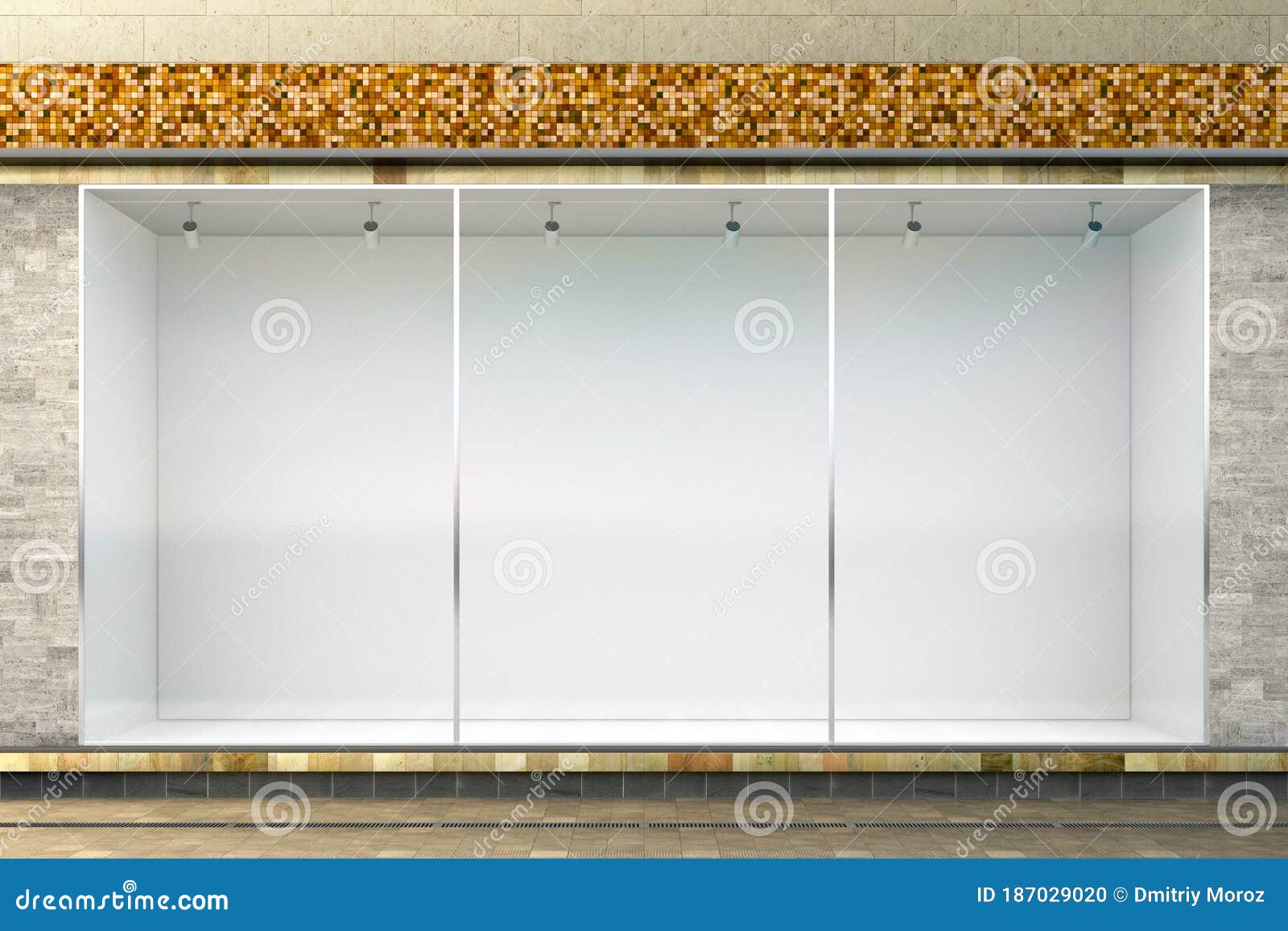 Empty store window stock illustration. Illustration of frame - 187029020