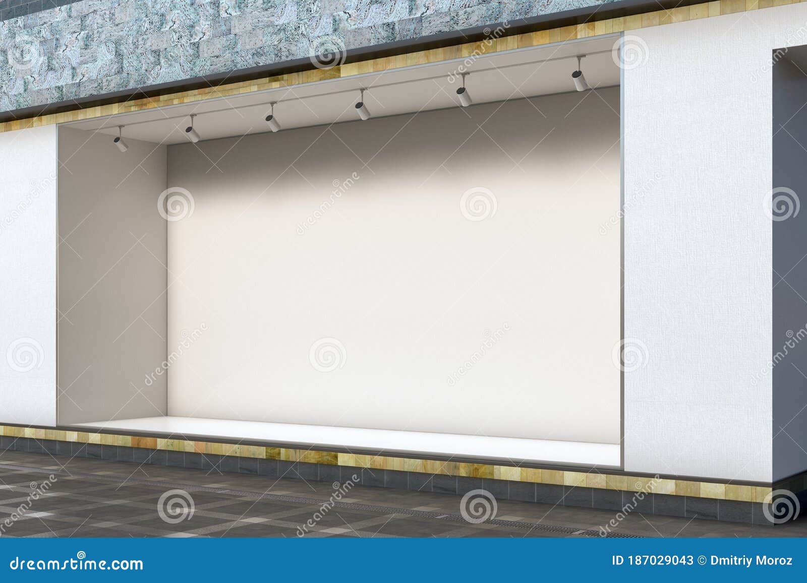 Empty store window stock illustration. Illustration of blank - 187029043