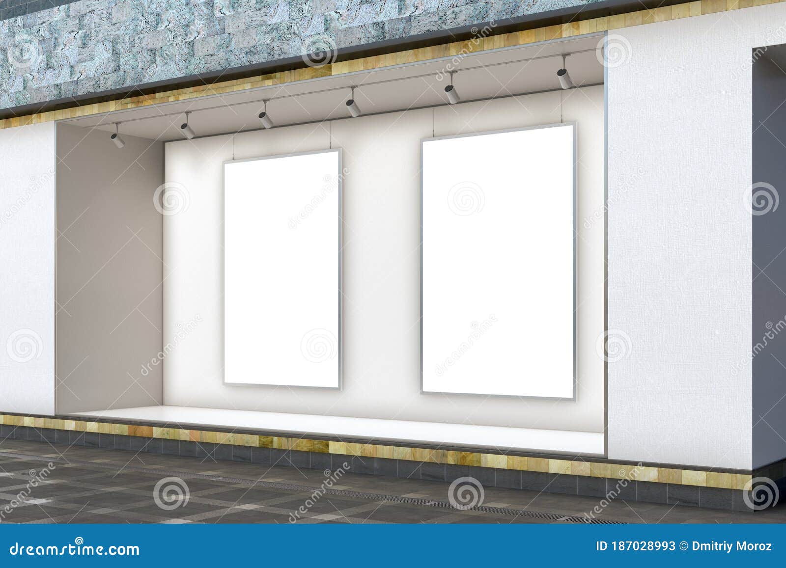 Empty store window stock illustration. Illustration of shopfront ...