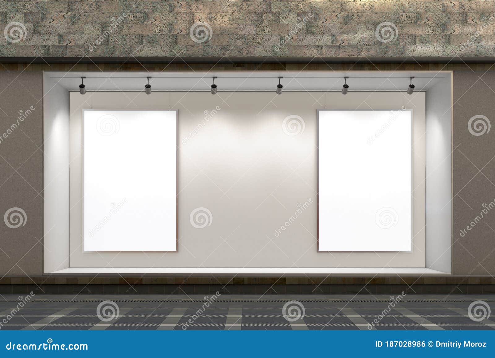Empty store window stock illustration. Illustration of glass - 187028986