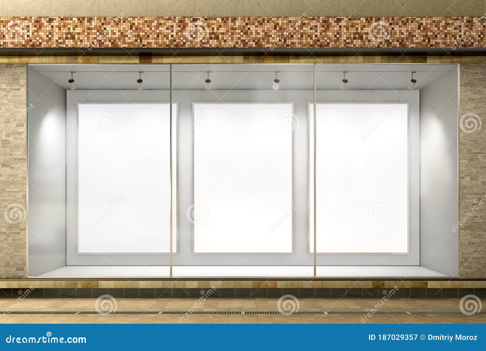Empty store window stock illustration. Illustration of outdoor - 187029357