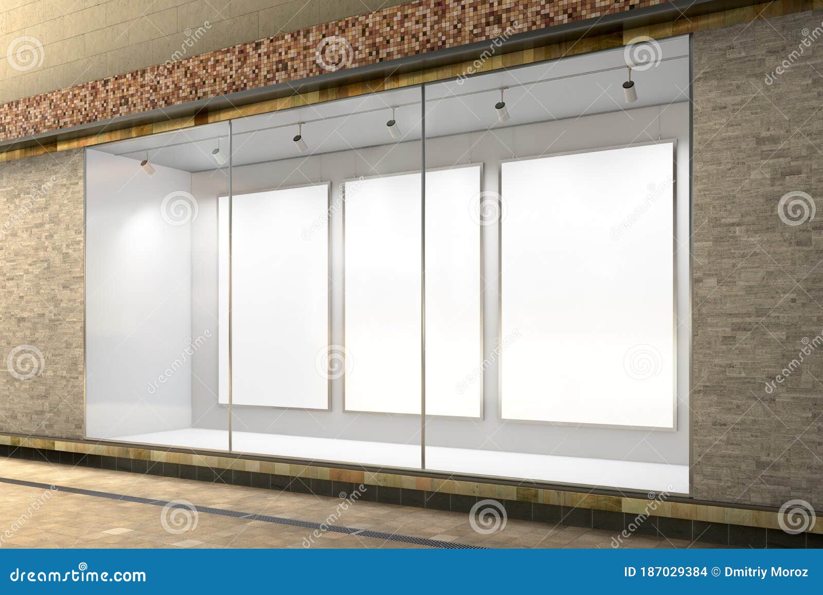 Empty store window stock illustration. Illustration of shopfront ...