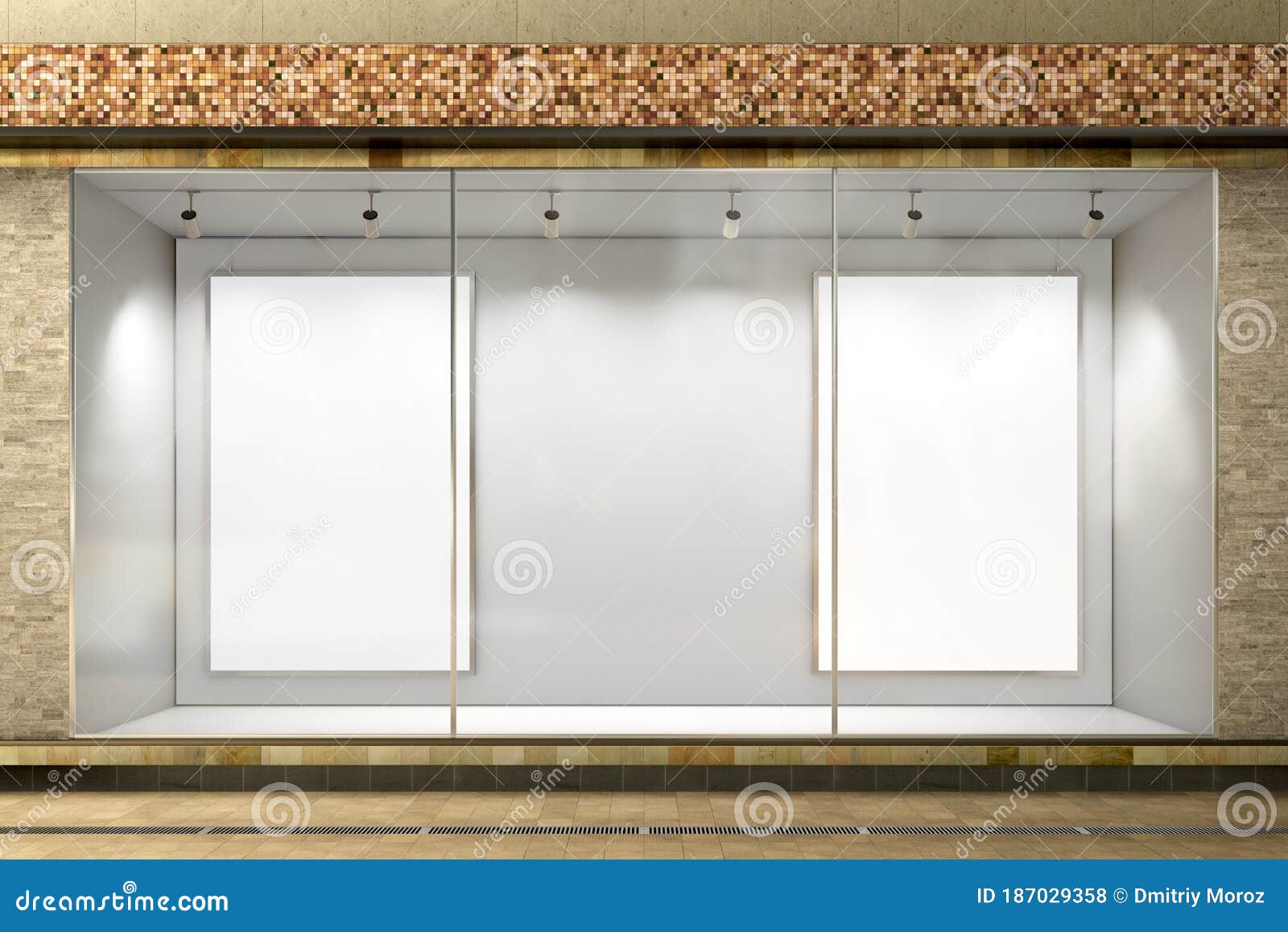 Empty store window stock illustration. Illustration of building - 187029358
