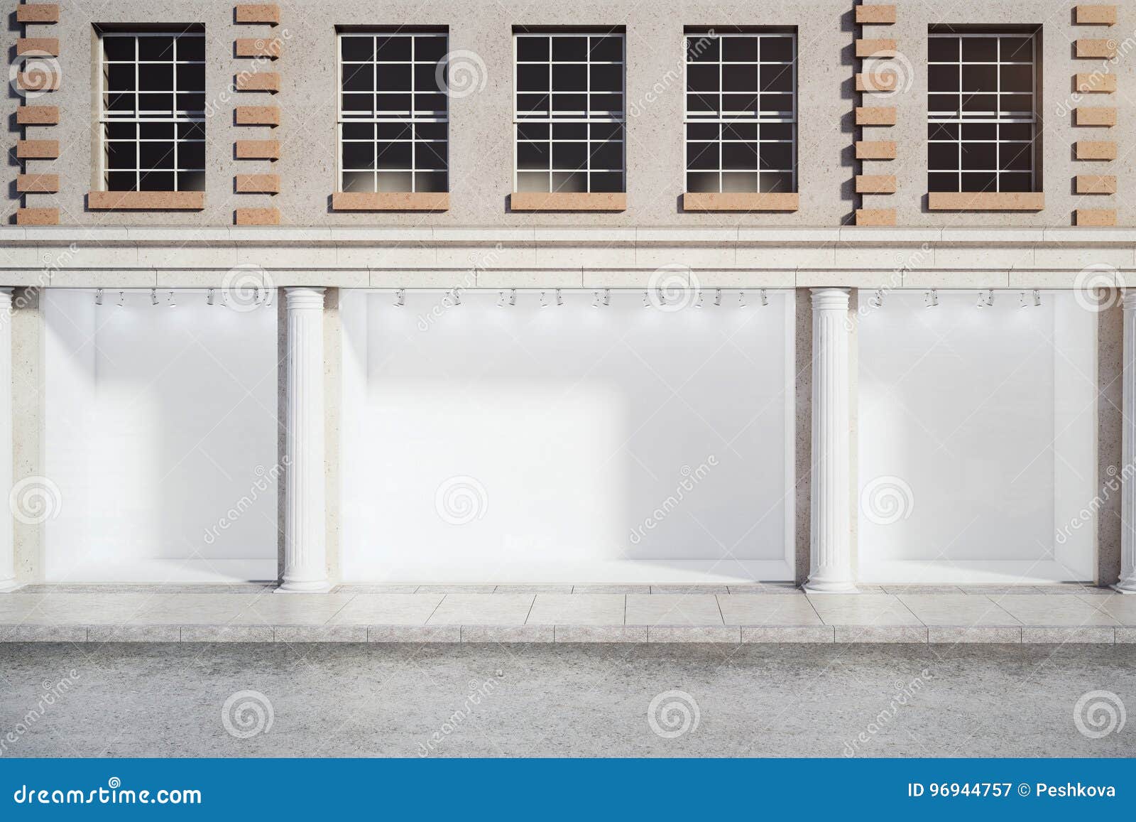 Empty storefront stock illustration. Illustration of exhibition - 96944757
