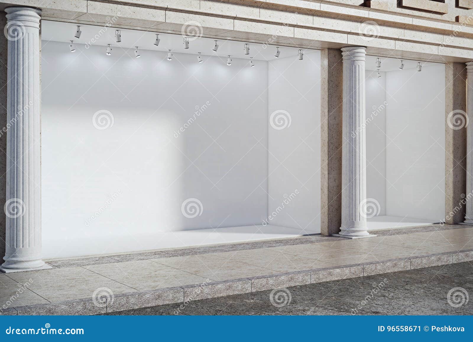 Empty storefront side stock illustration. Illustration of product ...