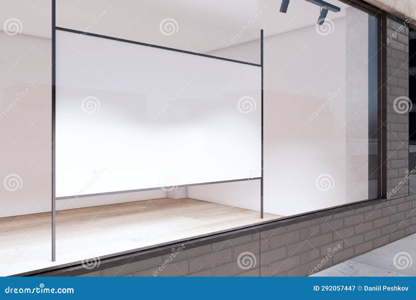Empty Storefront Window with Mock Up Poster for Your Advertisement ...