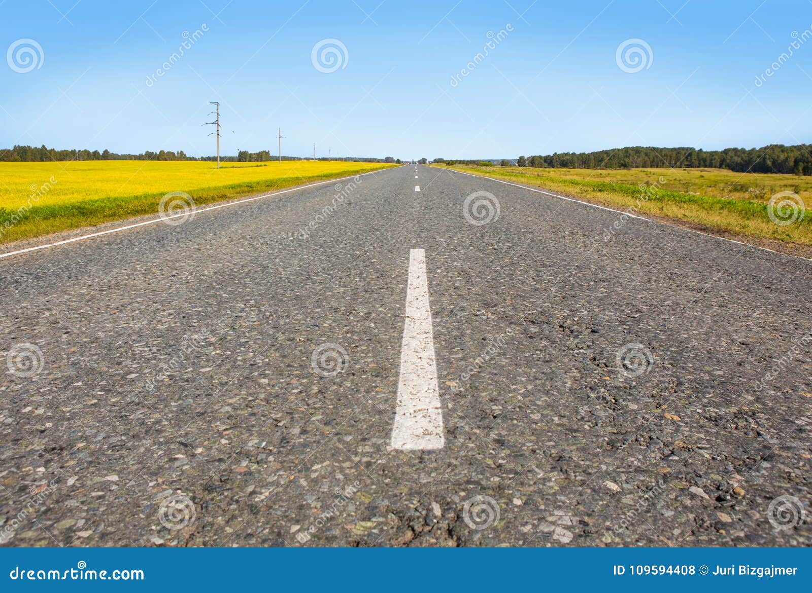 Empty Straight Country Road Stock Photo - Image of countryside ...