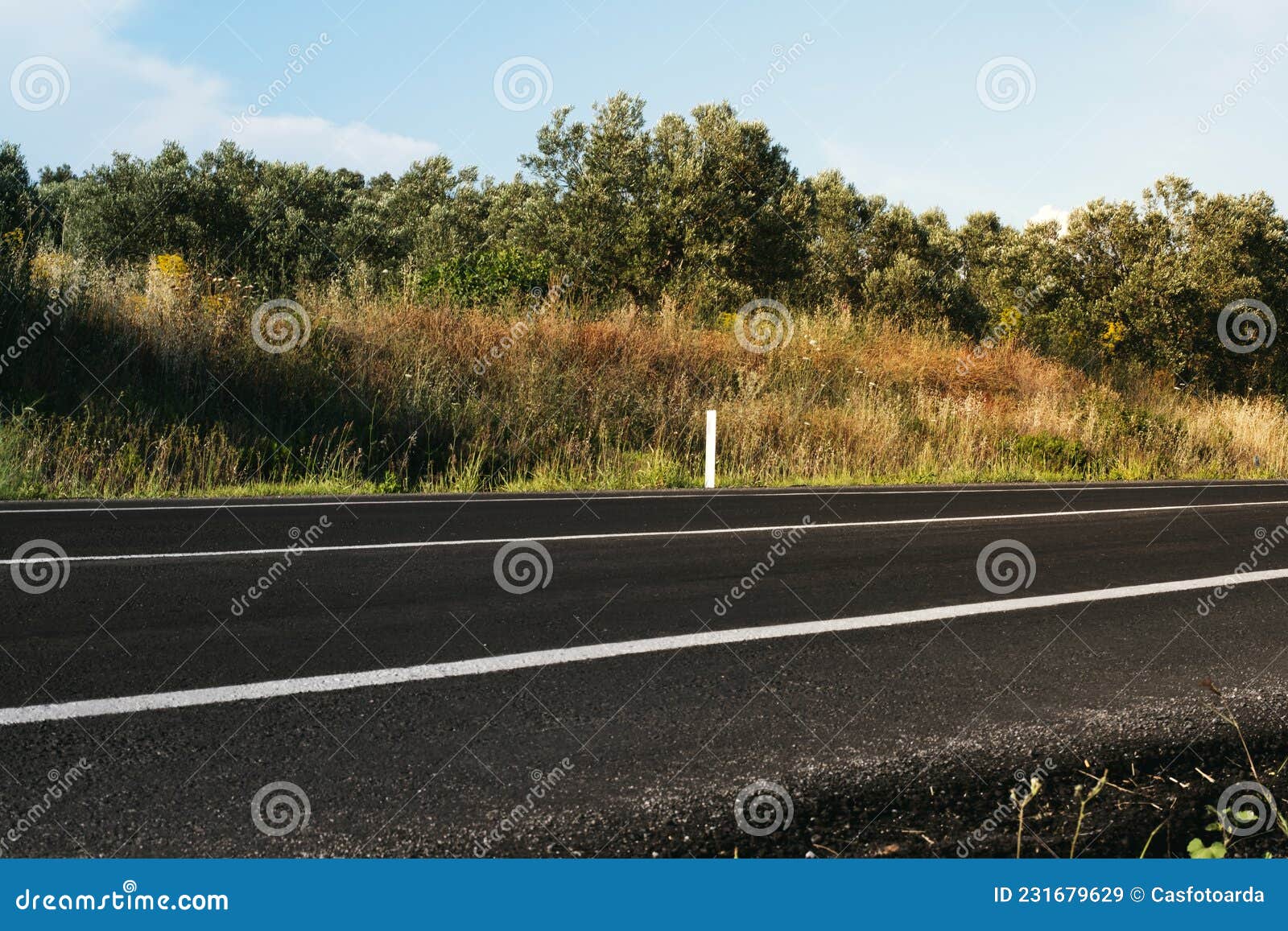 Empty Straight Road Background in the Evening Stock Image - Image of ...