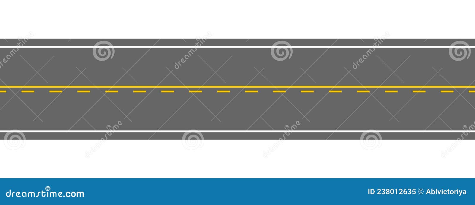 Empty Straight Road with Marking. Overhead View. Highway Seamless ...