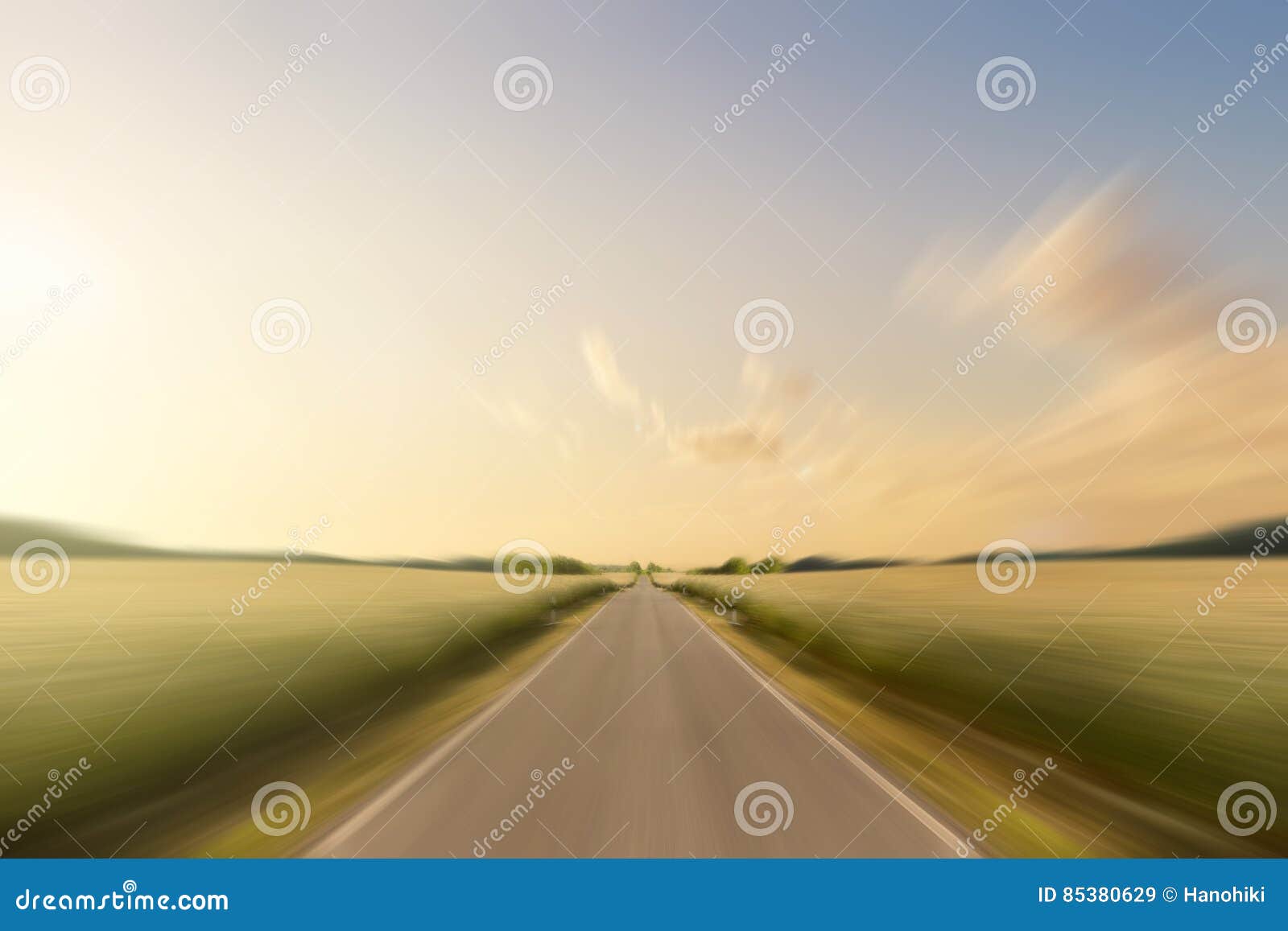 Empty, Straight Road in Rural Landscape Stock Image - Image of field ...