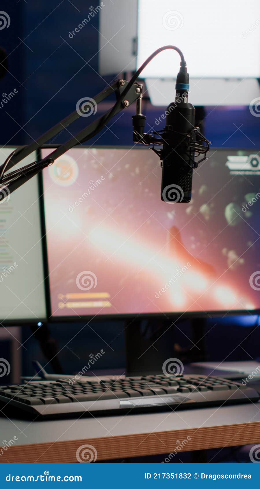 Empty Streaming Home Studio Equipped with Professional Equipment Stock ...