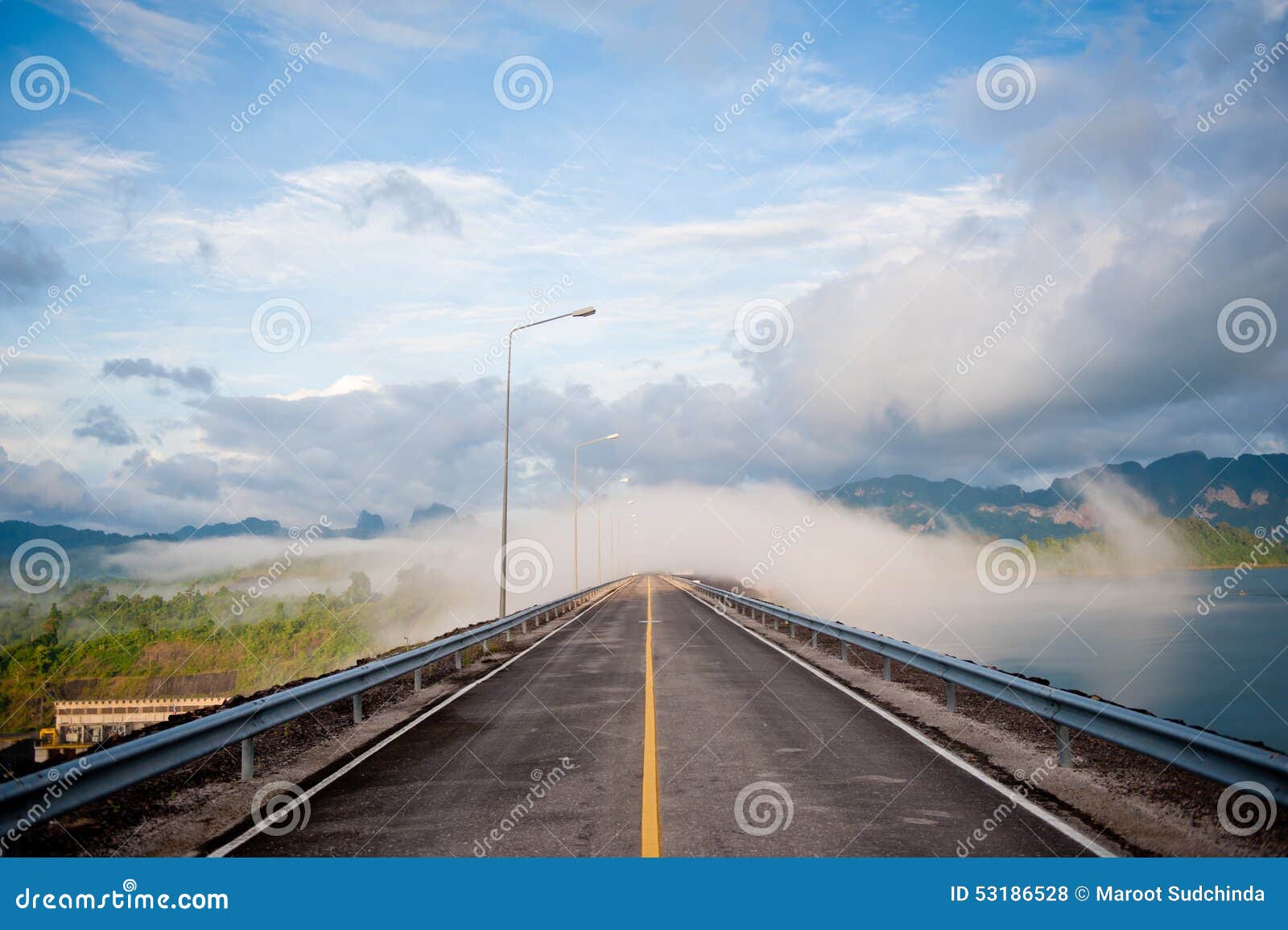 Empty street in the fog stock photo. Image of move, asphalt - 53186528