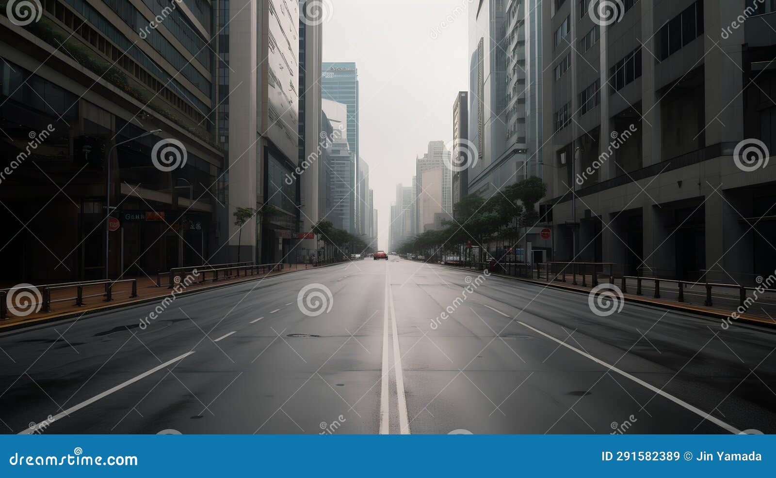 Empty Street in Hongkong,china,black and White Stock Illustration ...