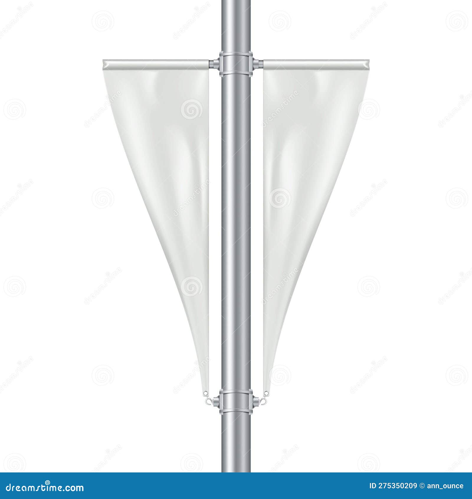 Empty Street Light Pole Banner Vector Mock-up. Blank Streetlight ...