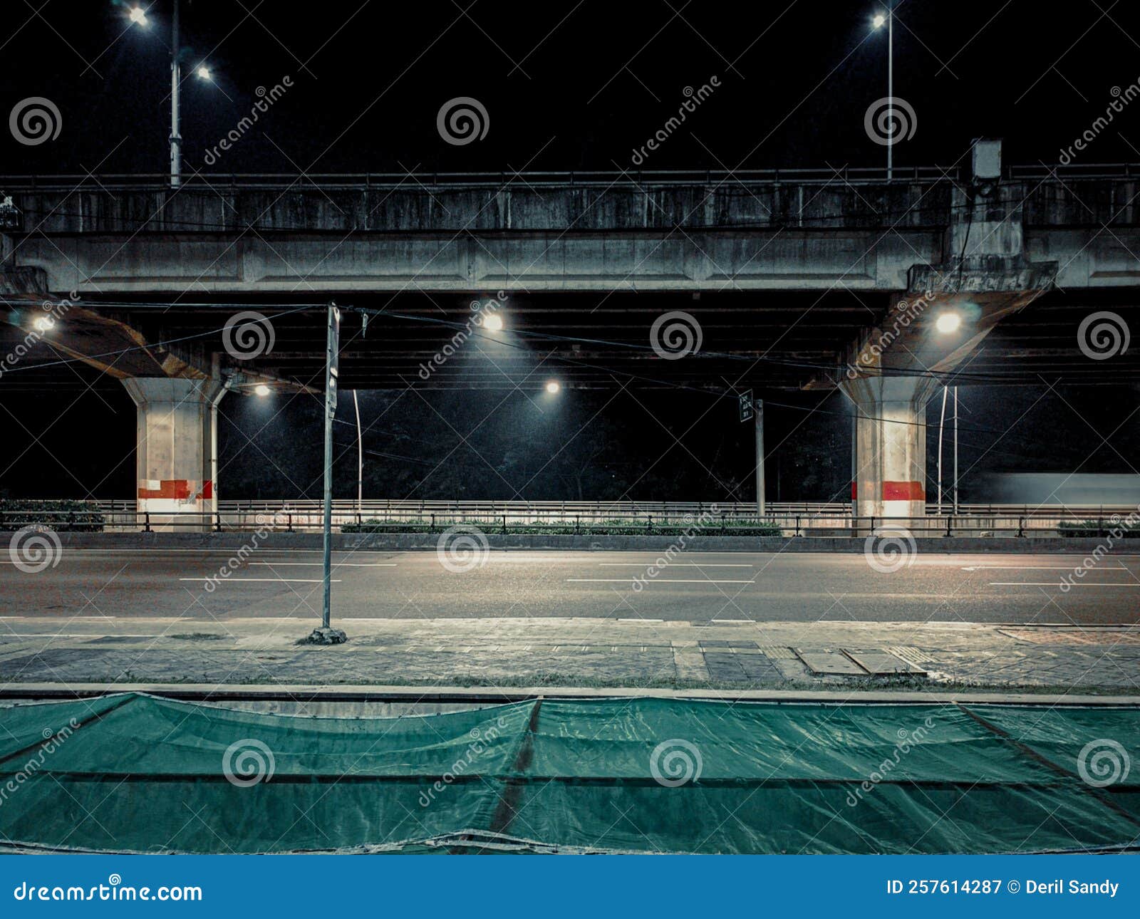 Empty Street in the Midle of the Night Stock Image - Image of empty ...