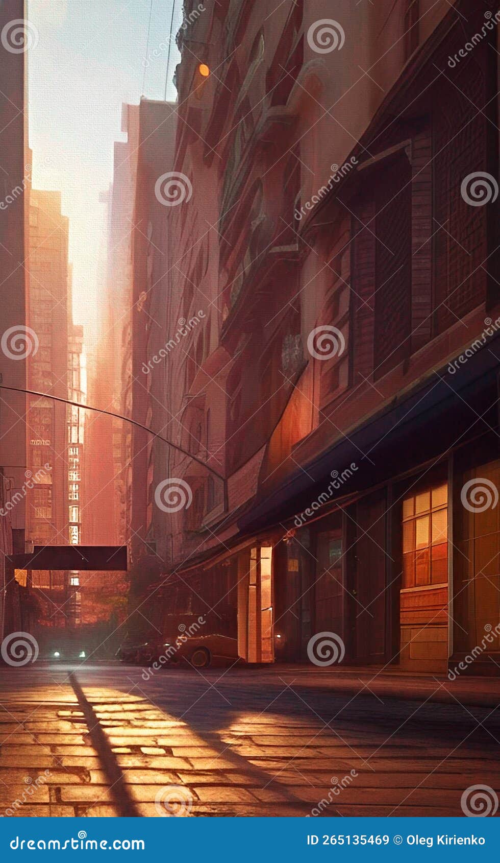 Empty Street of a Modern City at Dawn. Illustration Stock Illustration ...