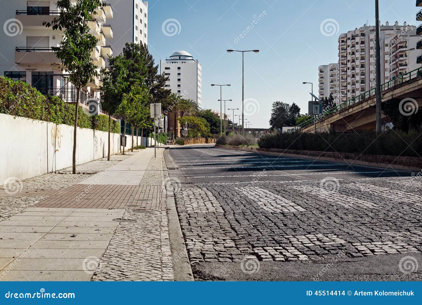 Empty Street Road in City with House Stock Photo - Image of urban, town ...