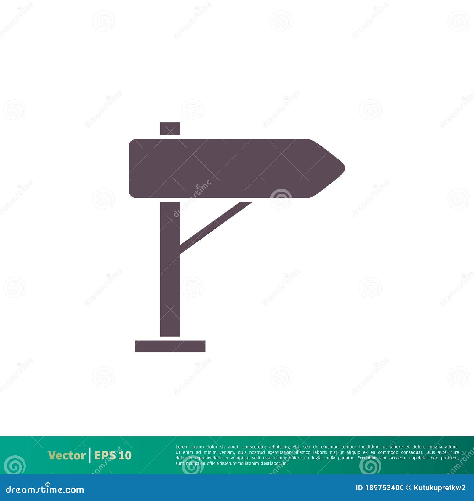 Empty Street Sign Board Icon Vector Logo Template Illustration Design ...