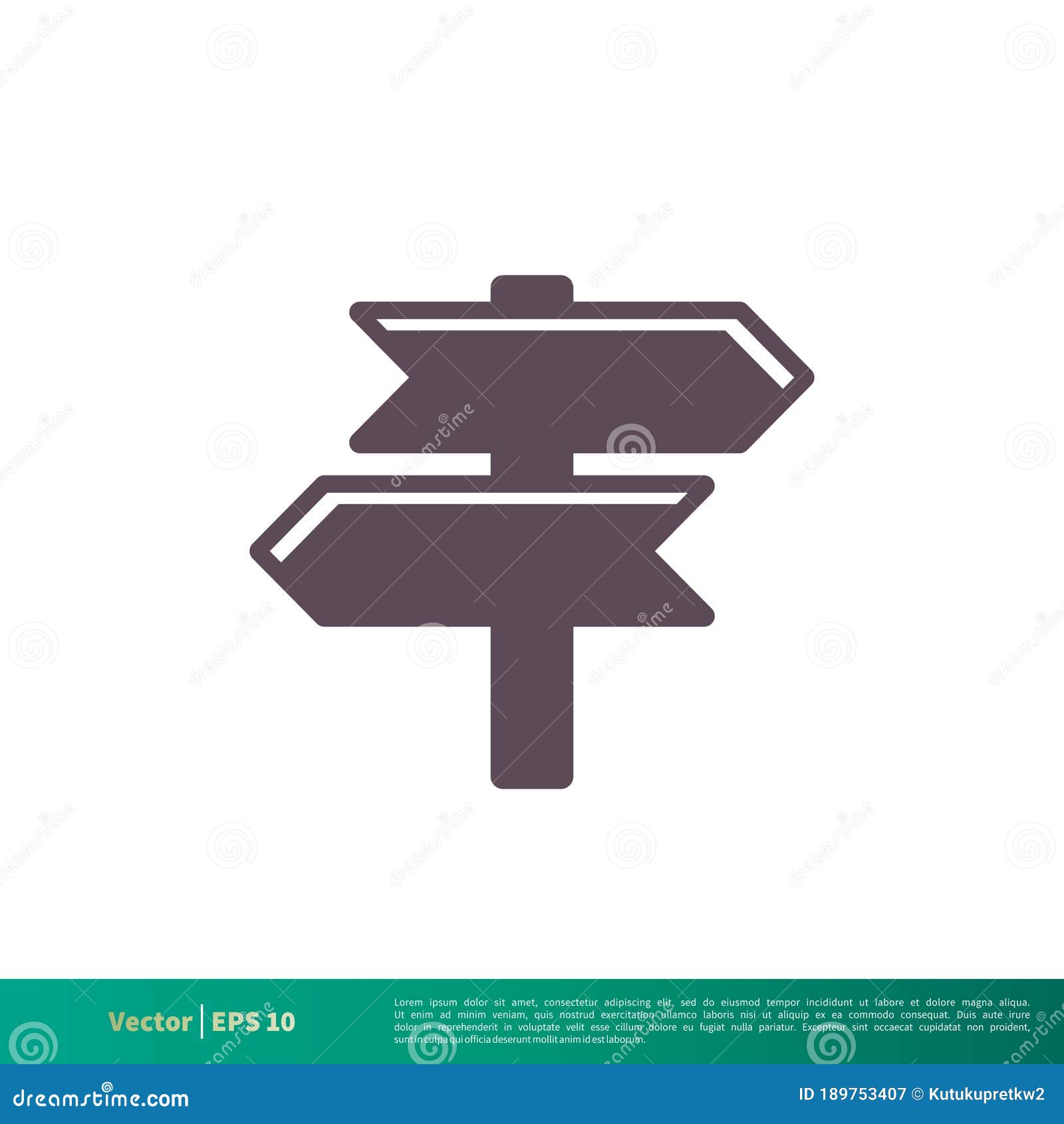 Empty Street Sign Board Icon Vector Logo Template Illustration Design ...